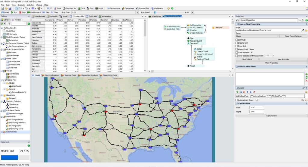 Supply Chain Optimization with FlexSim and Python (MIP)